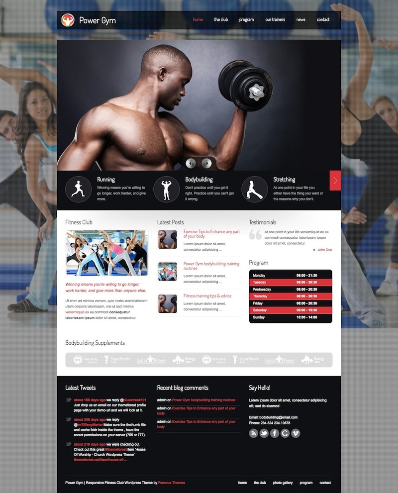 Power Gym Fitness WordPress Theme | Themes Directory