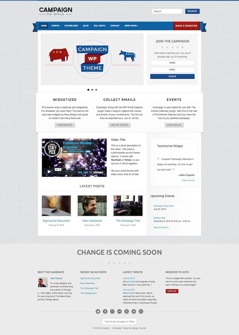 Campaign Political WordPress Theme | Themes Directory