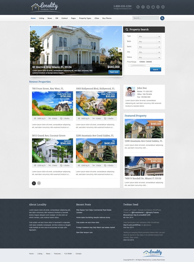 Locality WordPress Real Estate Theme | Themes Directory