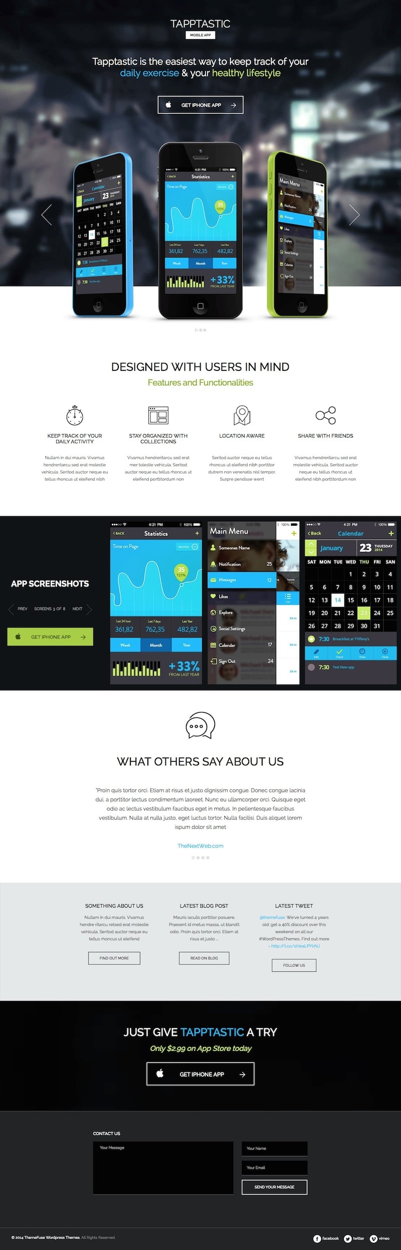 Tapptastic App WordPress Theme | Themes Directory