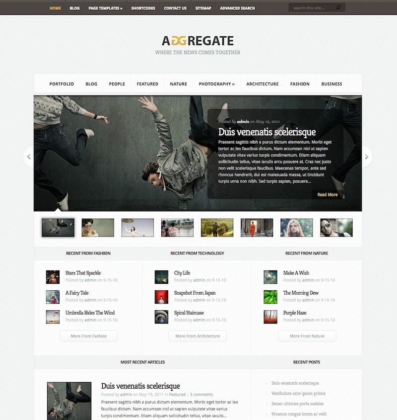 Aggregate Magazine WordPress Theme | Themes Directory