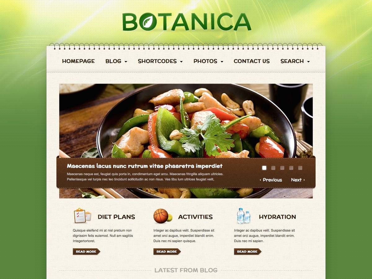 Botanica Fitness WordPress Theme | Themes Directory