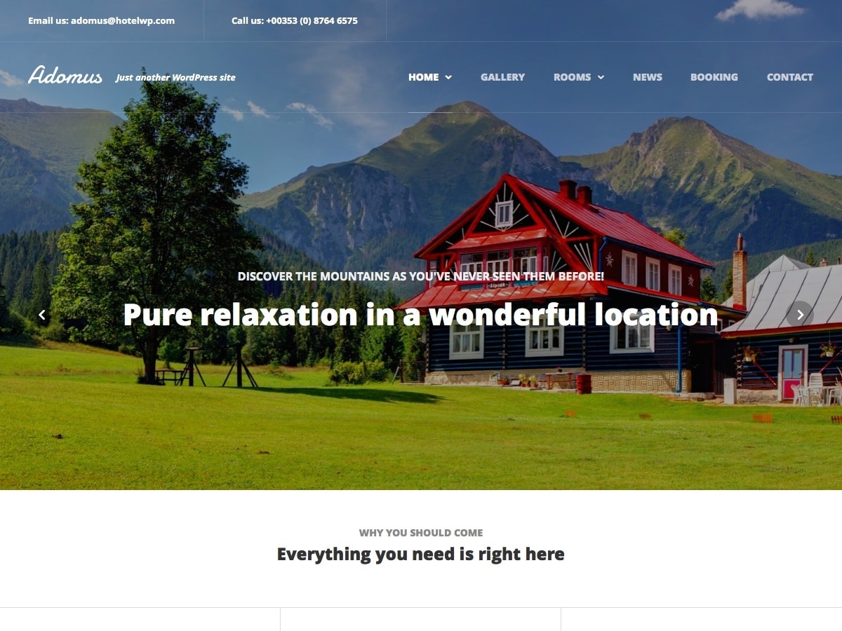 Adomus Hotel WordPress Theme | Themes Directory