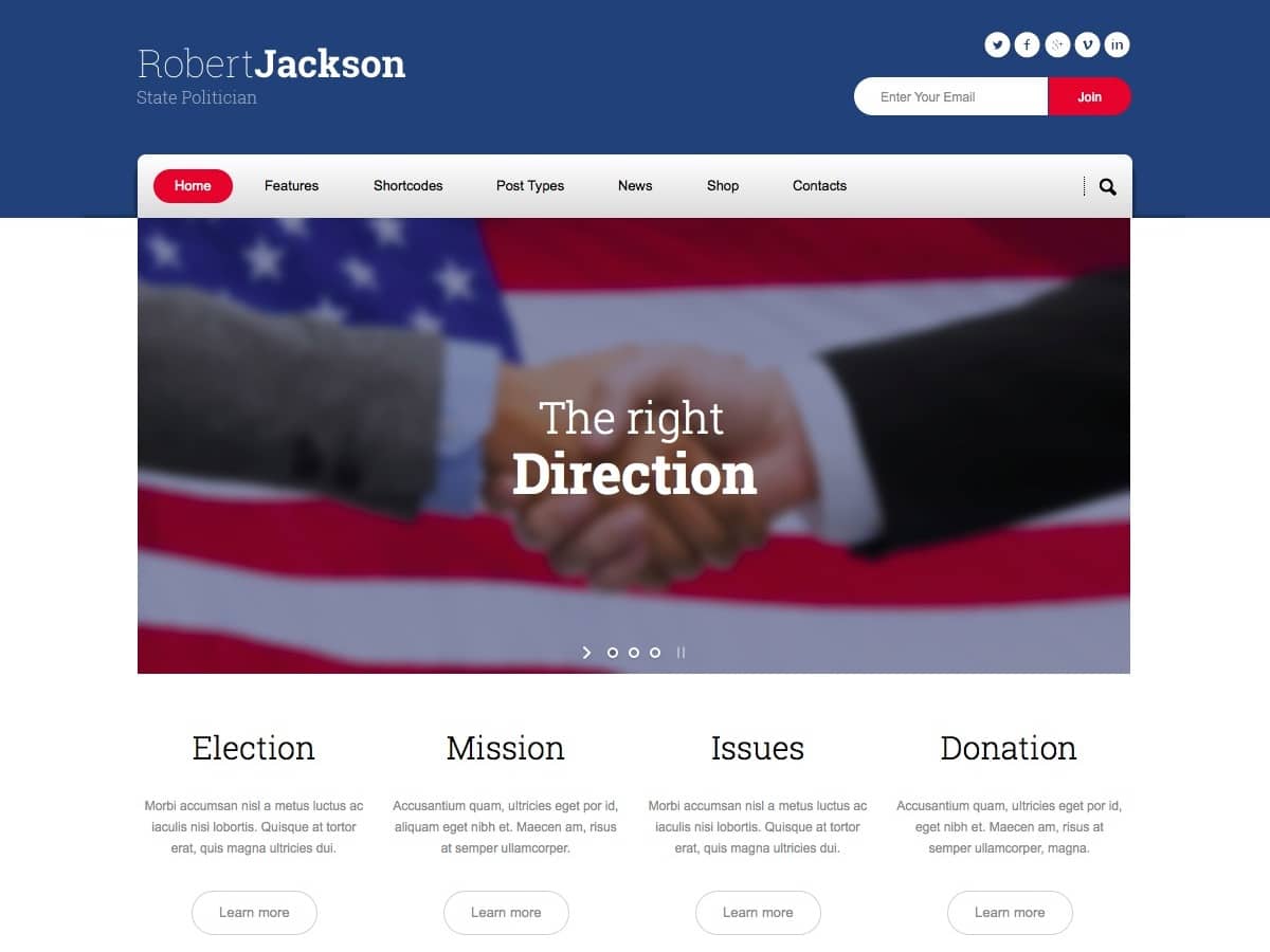 Politics - Election Campaign WordPress Theme | WordPress Themes Directory