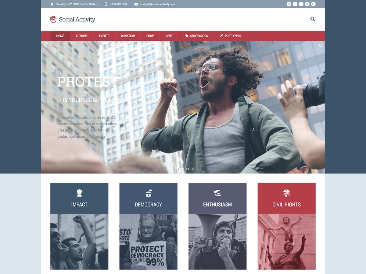 Social Activity - Political WordPress Theme | WordPress Themes Directory