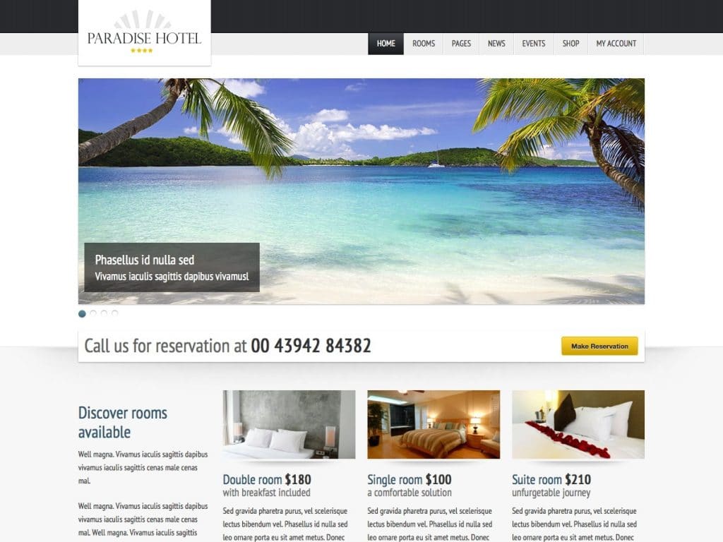 Soho Hotel WordPress Theme | Themes Directory