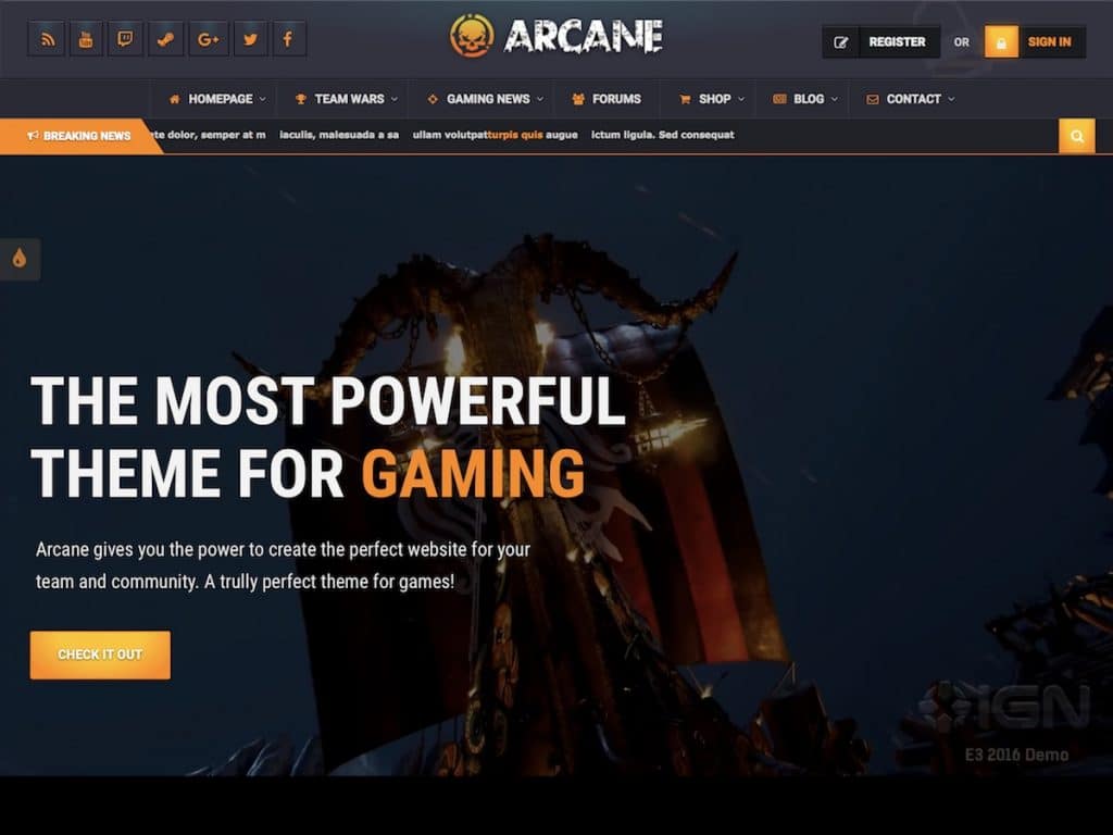 Arcane - Gaming Community WordPress Theme | Themes Directory